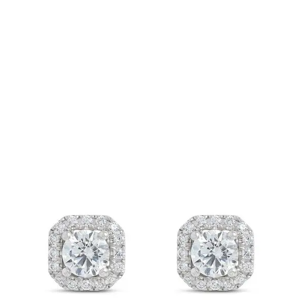 Benbridge Diamond Halo Stud Earrings In 14k White Gold - Wg