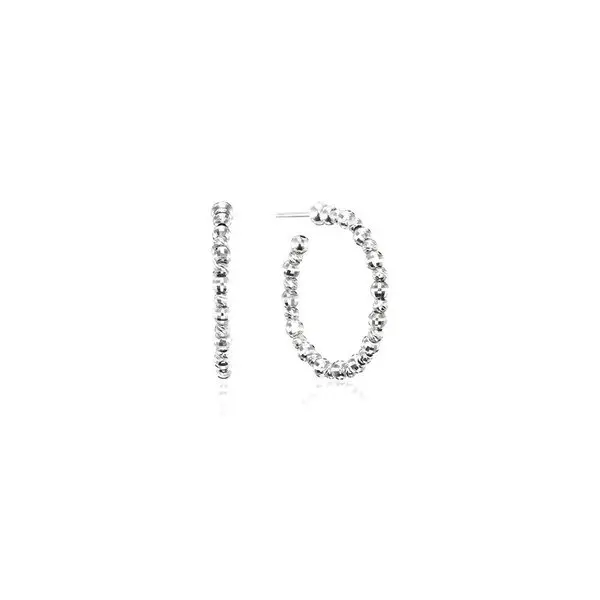 Benbridge 20mm Diamond Cut Hoop Earrings - Plt