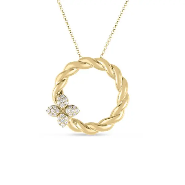 Roberto Coin 18k Yellow Gold Love In Verona Diamond Twist Necklace - Yg