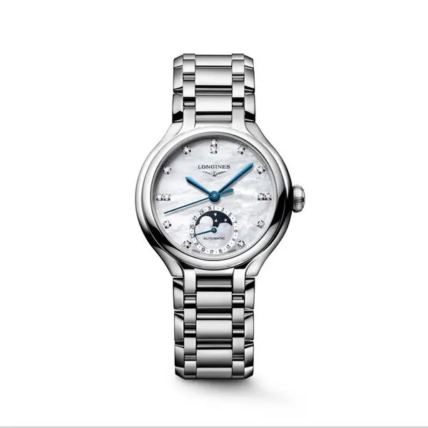 LONGINES Primaluna Moonphase 34mm Watch - Stainless Steel