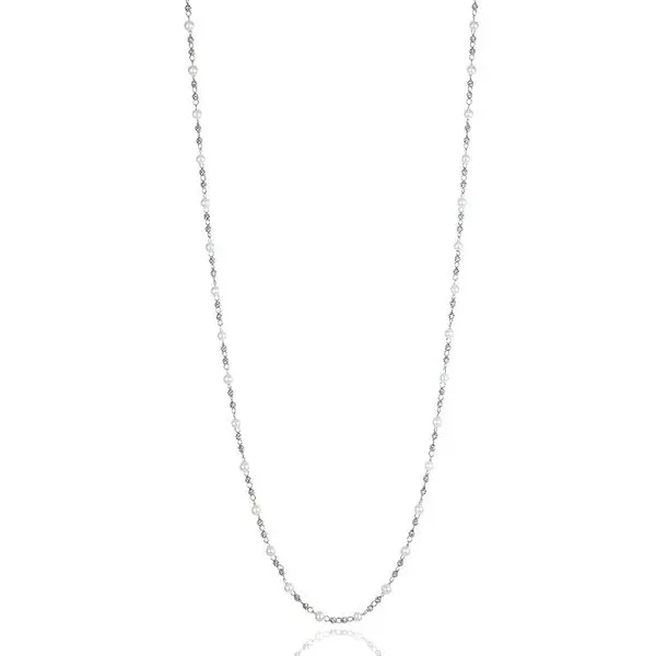Benbridge Platinum Born Diamond Cut Bead Necklace - Plt