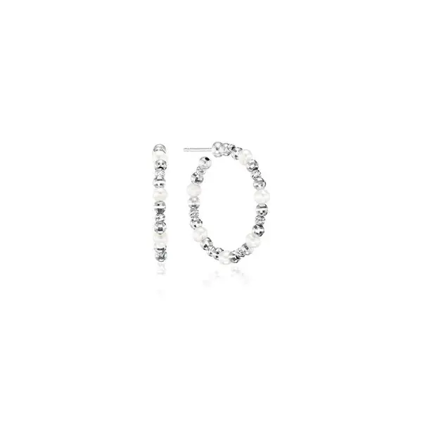 Benbridge 20mm Diamond Cut Mini Hoop Earrings - Plt
