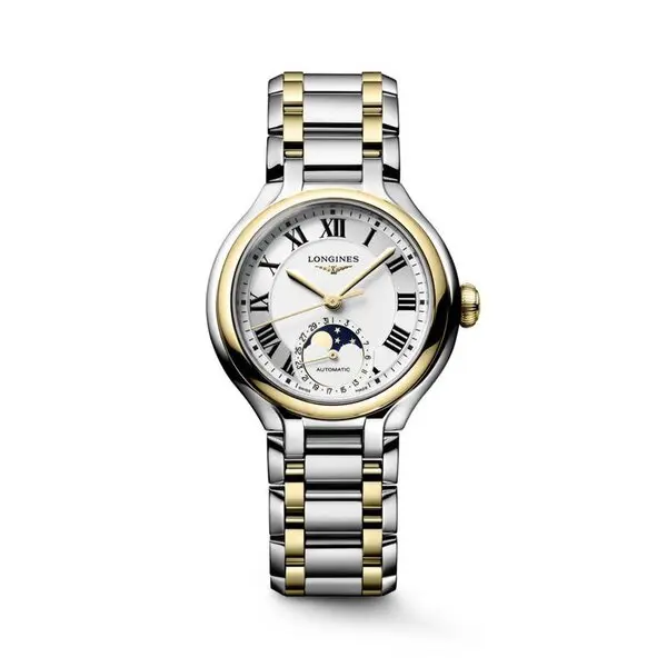 LONGINES Primaluna Moonphase 34mm Watch - 18k Stainless Steel