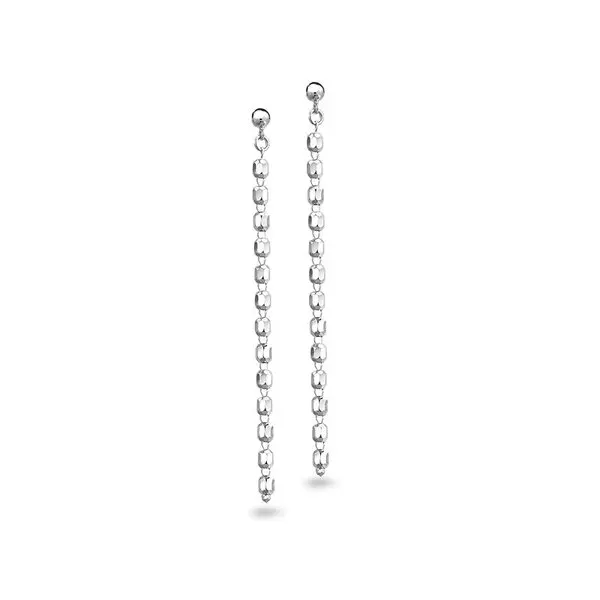 Benbridge Platinum Born Diamond Cut Linear Drop Earrings - Plt