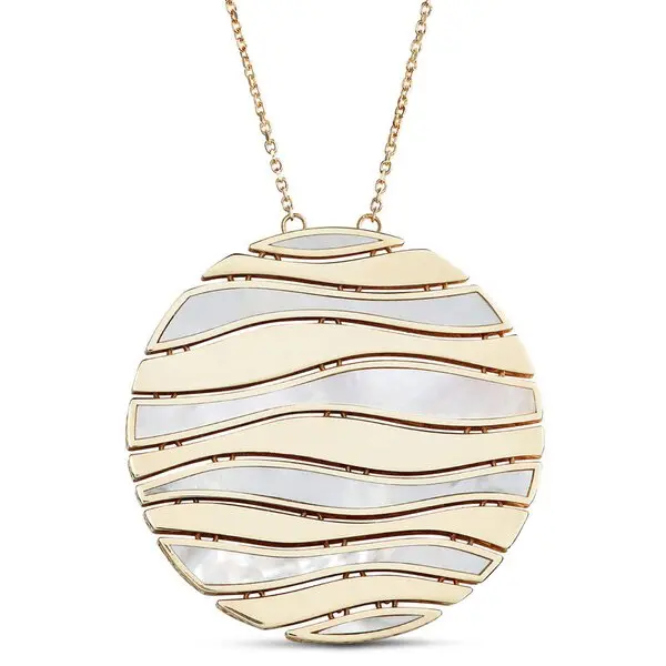 TOSCANO 14k Yellow Gold And Mother-of-pearl Pendant Necklace - Yg