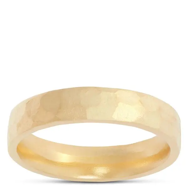 Benbridge 22k Hand Forged Flat Band - Yellow Gold