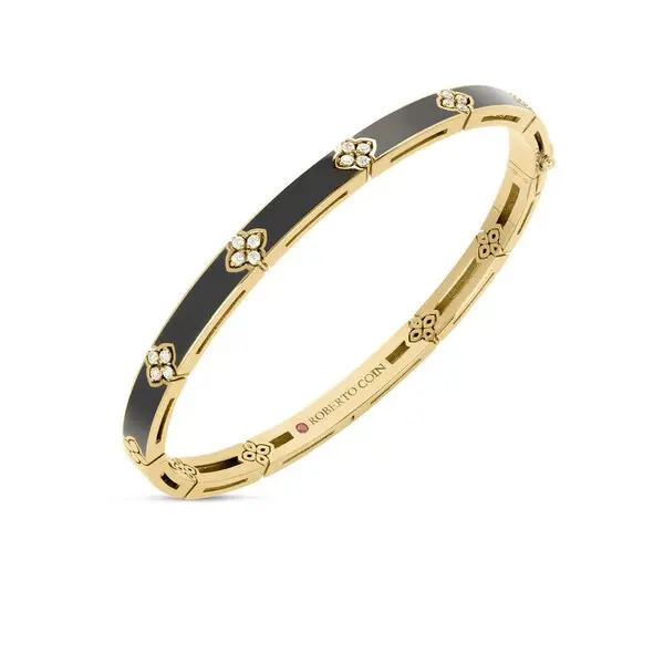 Roberto Coin 18k Yellow Gold Diamond And Enamel Bangle - Yg