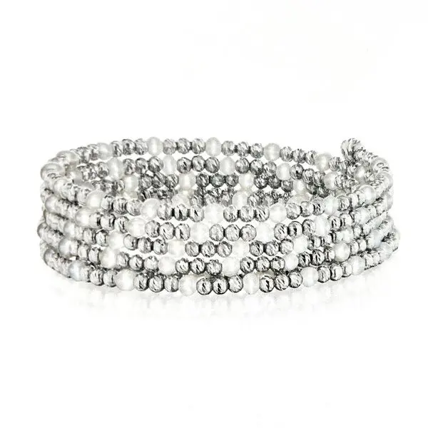 Benbridge Platinum Born Beaded Wrap Bracelet - Plt