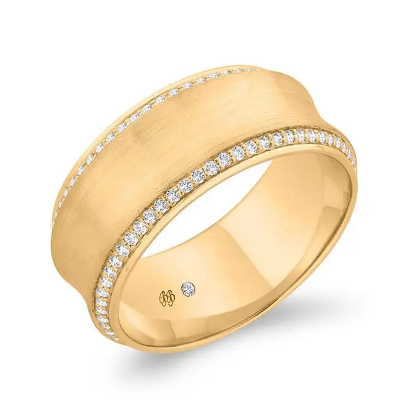 BELLA PONTE Brushed Concave Diamond Band In 14k Yellow Gold - Yg
