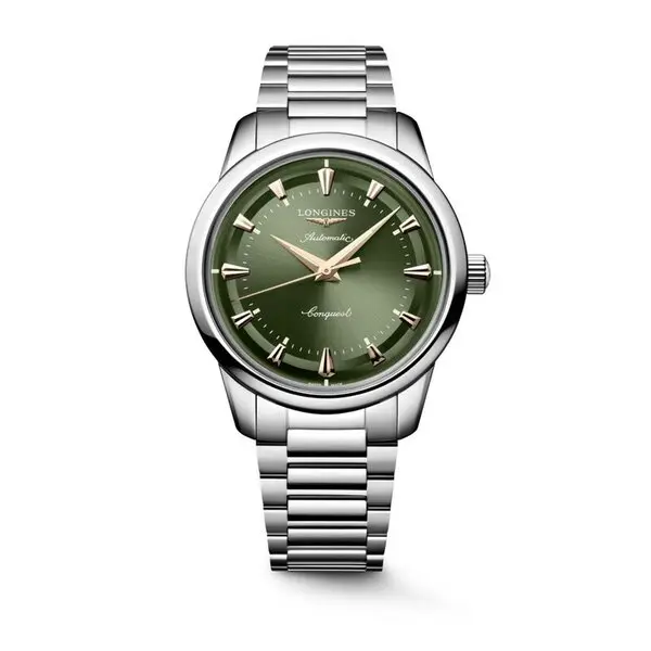 LONGINES Conquest Heritage Green Dial Watch - Stainless Steel