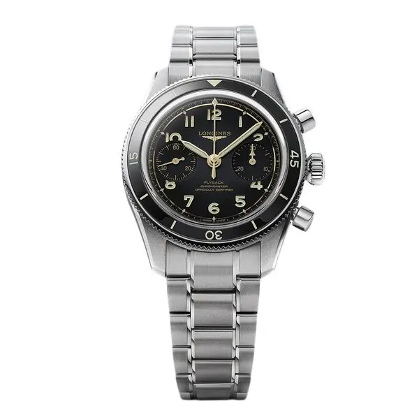 LONGINES Spirit Pilot Flyback 39.5mm Watch - Stainless Steel