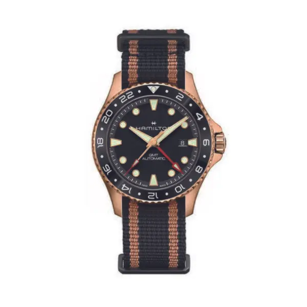 Hamilton Khaki Navy Scuba Automatic Gmt Bronze Black Dial Watch 43mm - Bronze / Titanium