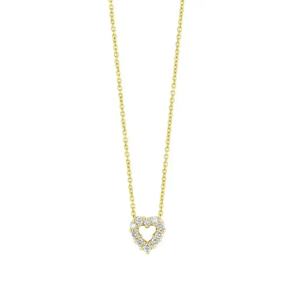Roberto Coin Tiny Treasures Diamond Heart Necklace - Yg