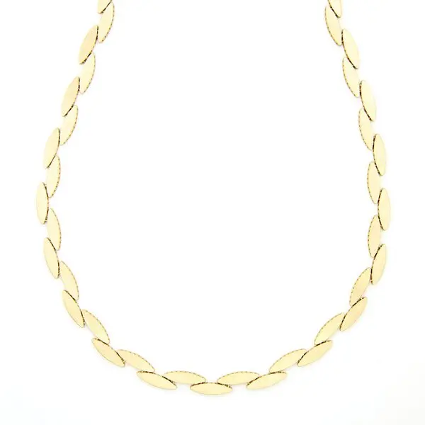 TOSCANO 14k Yellow Gold Marquise Link 18-inch Necklace - Yg