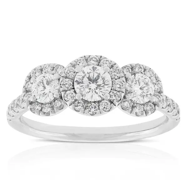 SIGNATURE 18k Gold 3-stone Diamond Ring - Wg