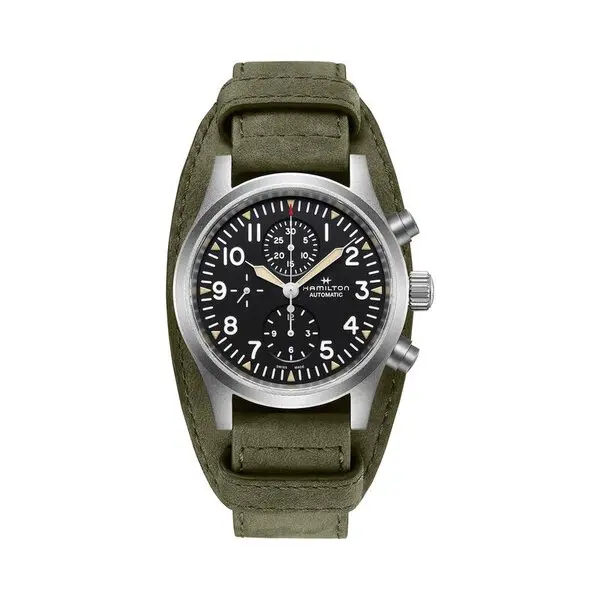 Hamilton Khaki Field Auto Chrono 44mm Watch - Stainless Steel