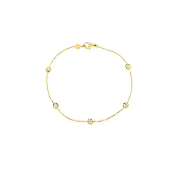 Roberto Coin 18k Yellow Gold Diamonds The Inch Five Station Bracelet - Yg