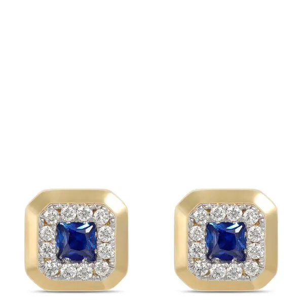 Benbridge Sapphire And Diamond Stud Earrings - Blue
