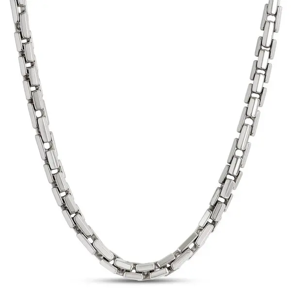 TOSCANO 24-inch Round Brick Link Necklace - Wg