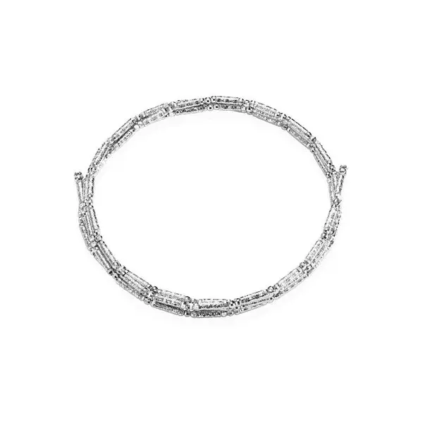 Benbridge Platinum Born Magnetic Diamond Cut Bead Bracelet - Plt
