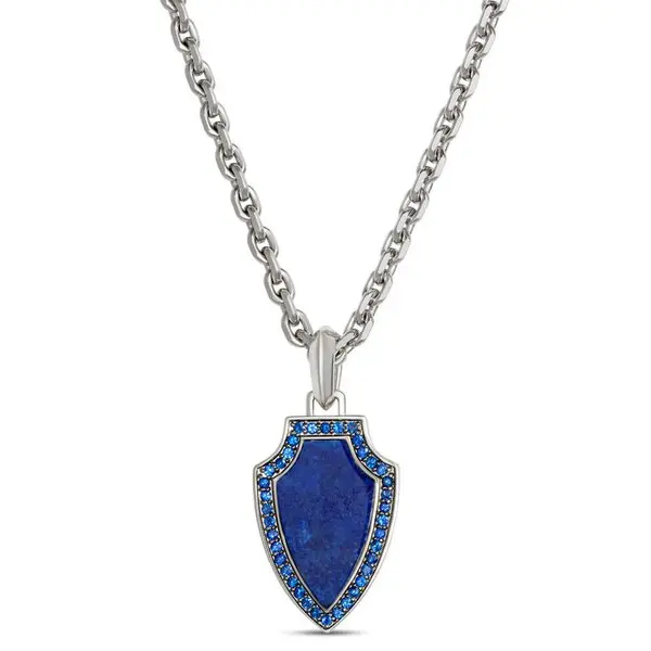 Benbridge Shield Necklace With Lapis And Sapphire - Blue