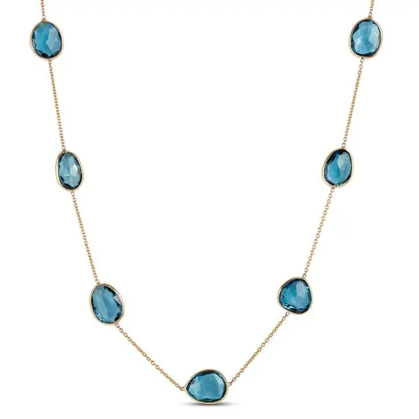 Benbridge 18-inch Topaz Station Necklace - Blue