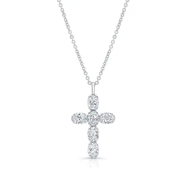 Rahaminov Diamond Cross Pendant Necklace - Wg