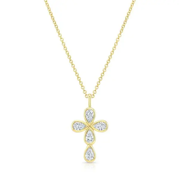 Rahaminov 18k Yellow Gold Diamond Cross Pendant - Yg