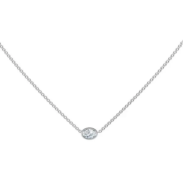 Benbridge Oval Diamond Pendant Necklace - Wg