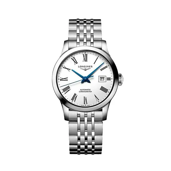 LONGINES Record White Dial Watch, 30mm - Stainless Steel