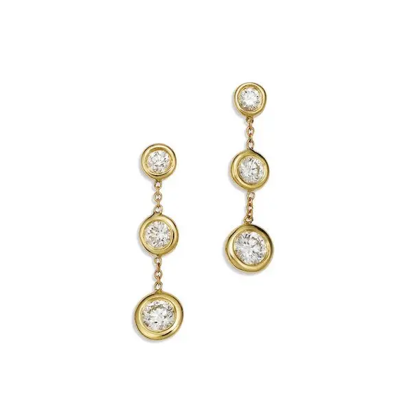 Roberto Coin Diamond Bezel Drop Earrings - Yg