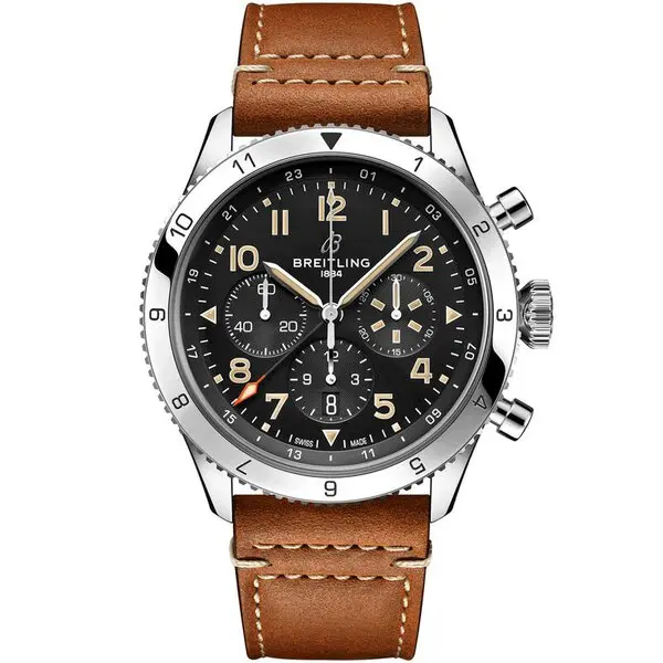 Breitling Classic Avi Super Avi B04 Chronograph Gmt P-51 Mustang Black Dial Watch - Stainless Steel