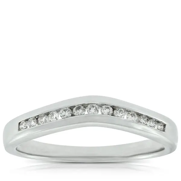 Benbridge Diamond Contour Band In 14k White Gold - Wg