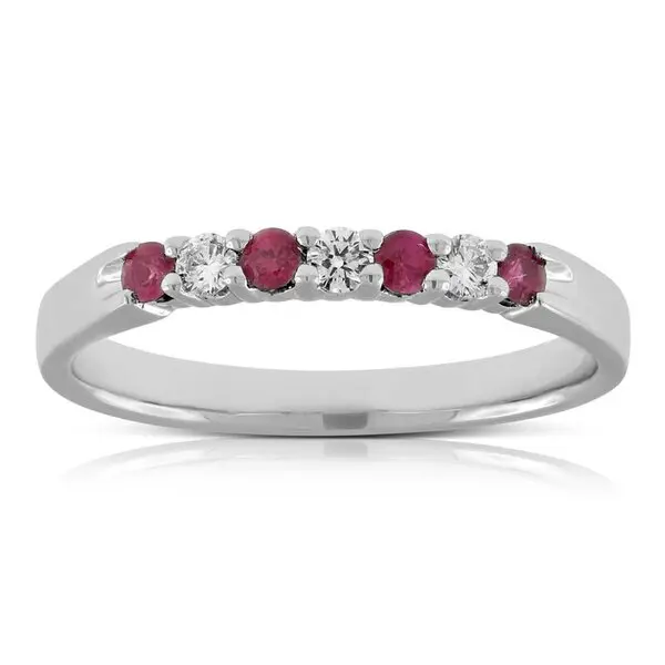 Benbridge Ruby And Diamond 14k White Gold Band - Red