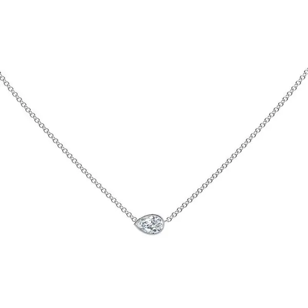 Benbridge Pear Diamond 18k White Gold Necklace - Wg