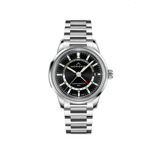 NORQAIN Freedom 60 Gmt Black Watch, 40mm - Stainless Steel
