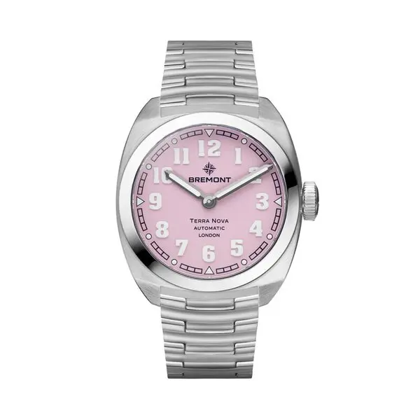BREMONT Terra Nova 38 Pink Dial Watch - Stainless Steel