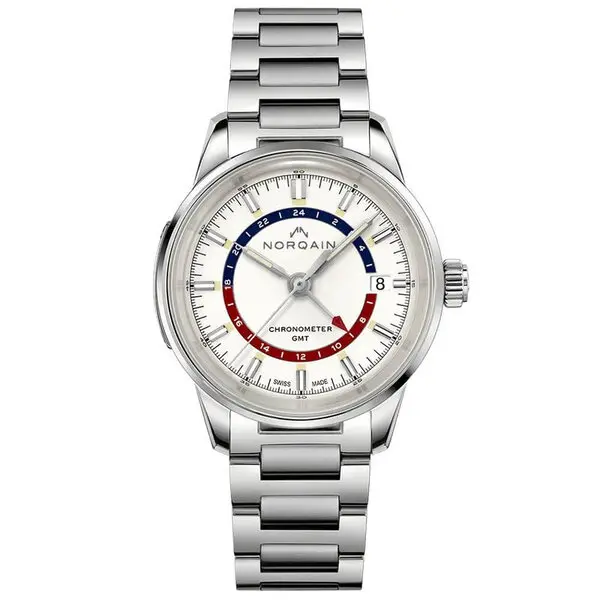 NORQAIN Freedom 60 Gmt Opaline Steel Watch 40mm - Stainless Steel