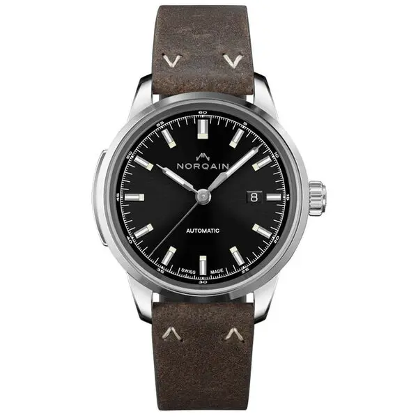 NORQAIN Freedom 60 Black Dial Watch 42mm - Stainless Steel