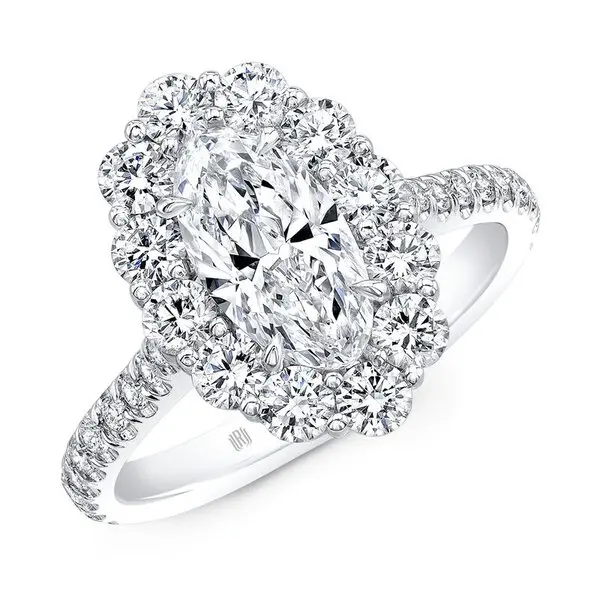 Rahaminov Oval Diamond Halo Ring, 18k White Gold - Wg