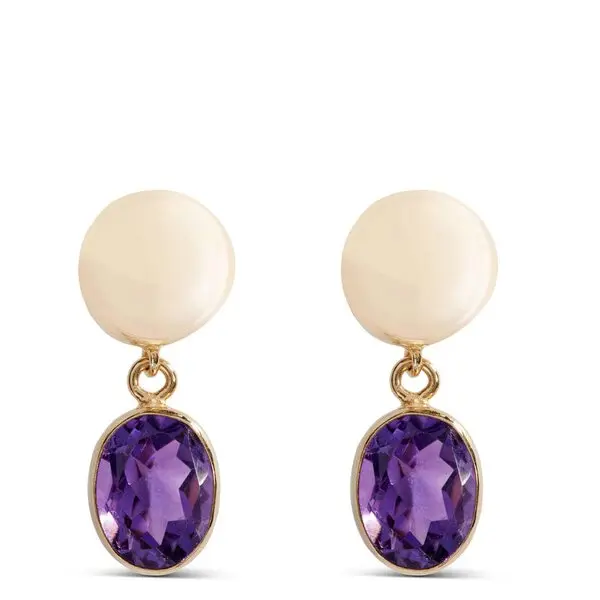 Benbridge 14k Yellow Gold Amethyst Drop Earrings - Purple