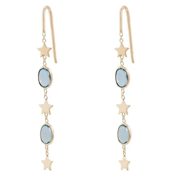 Benbridge Oval Topaz Dangle Earrings In 14k Yellow Gold - Blue