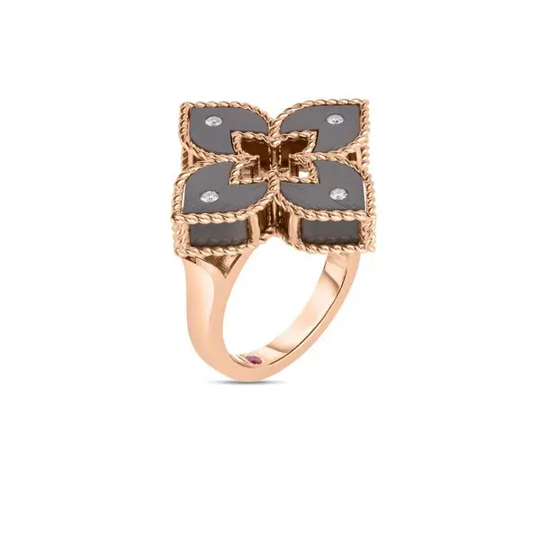 Roberto Coin 18k Rose Gold Venetian Princess Flower Ring - Rg