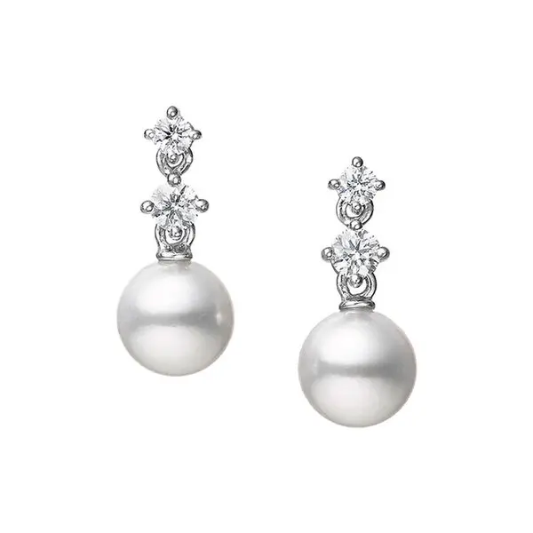 Mikimoto Morning Dew Akoya Cultured Pearl Drop Earrings - Wg