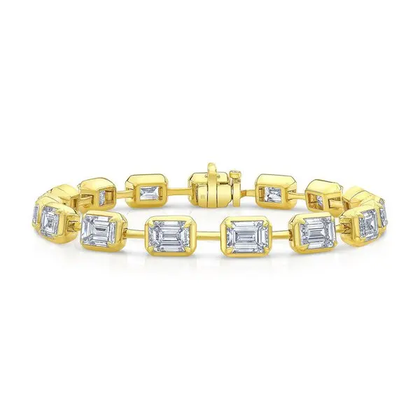 Rahaminov 18k Yellow Gold Emerald Cut Diamond Bracelet - Yg