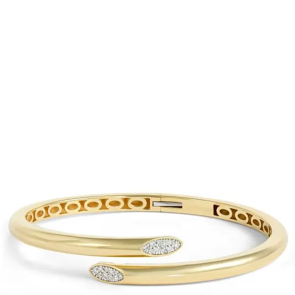 TOSCANO Diamond Bypass Bangle 18k Yellow Gold - Yg