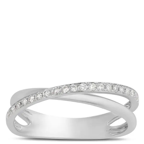 Benbridge 14k White Gold Crossover Diamond Ring - Wg