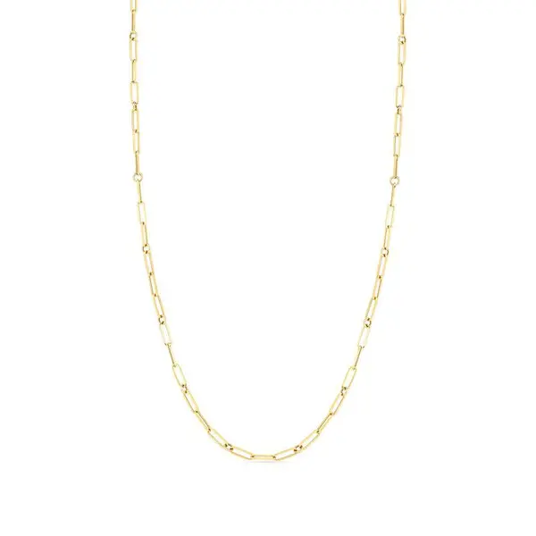 Roberto Coin Designer Gold Fine Paperclip Chain Necklace 18k - Yg