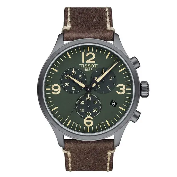 TISSOT Chrono Xl Green Dial Watch 45mm - Stainless Steel