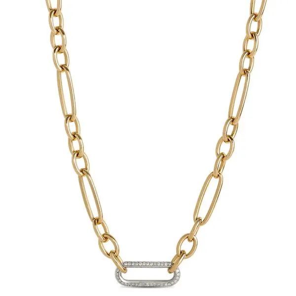 TOSCANO 18k Yellow Gold And Diamond Chain Necklace - Tt